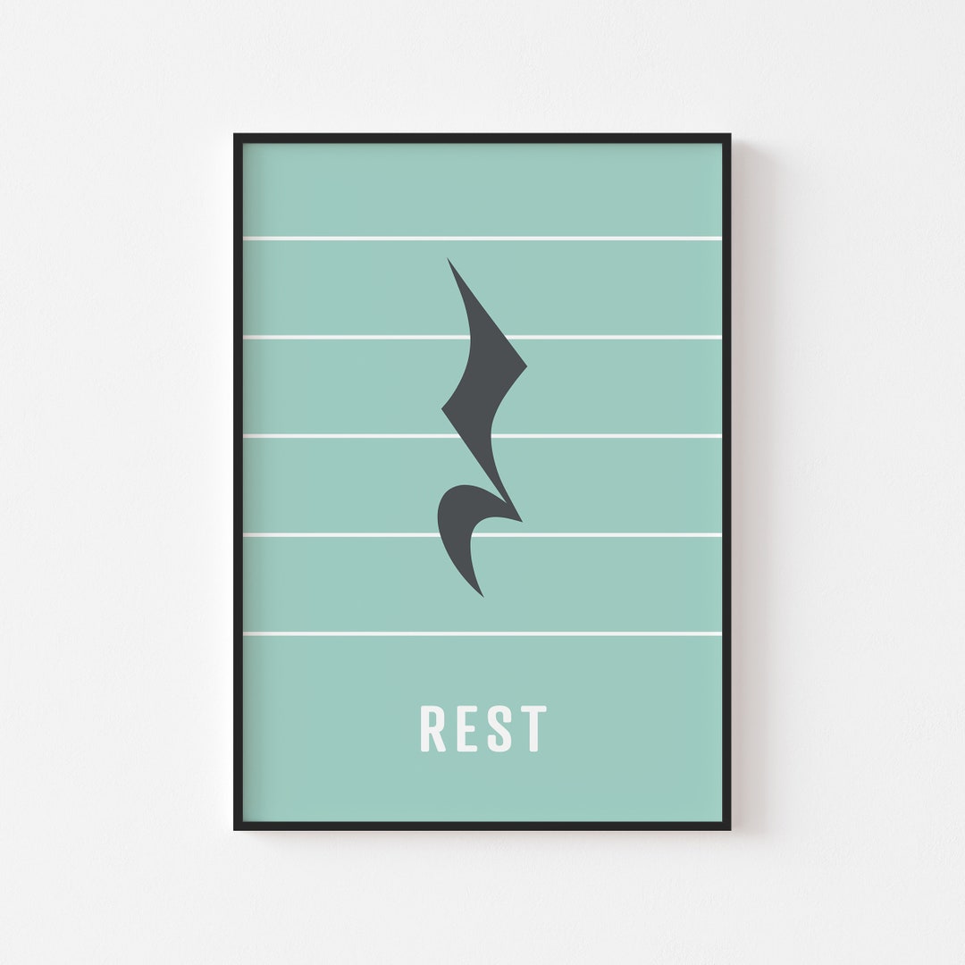 Note Rest Print Crotchet Quarter Note, Music Theory Poster, Musical ...