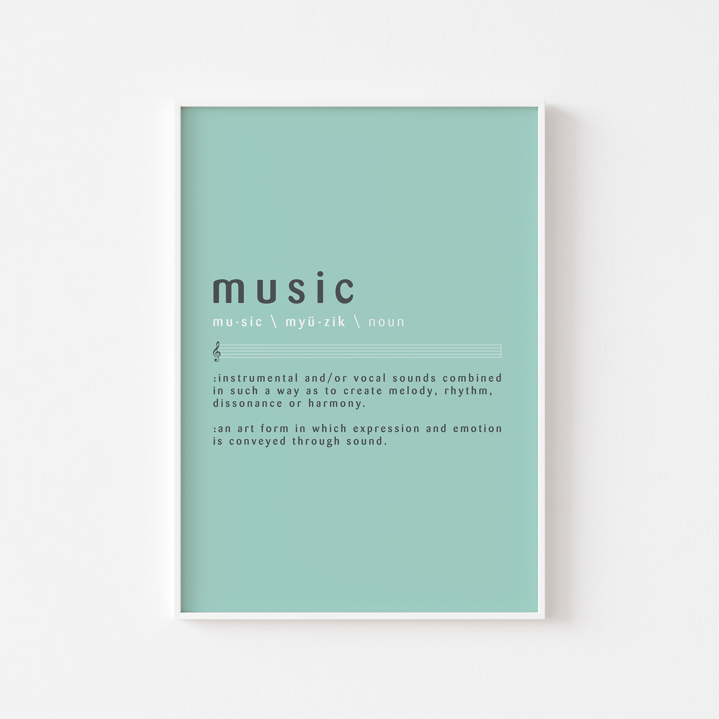 Music Definition Print Minimalist Music Poster, Treble Clef, Music ...