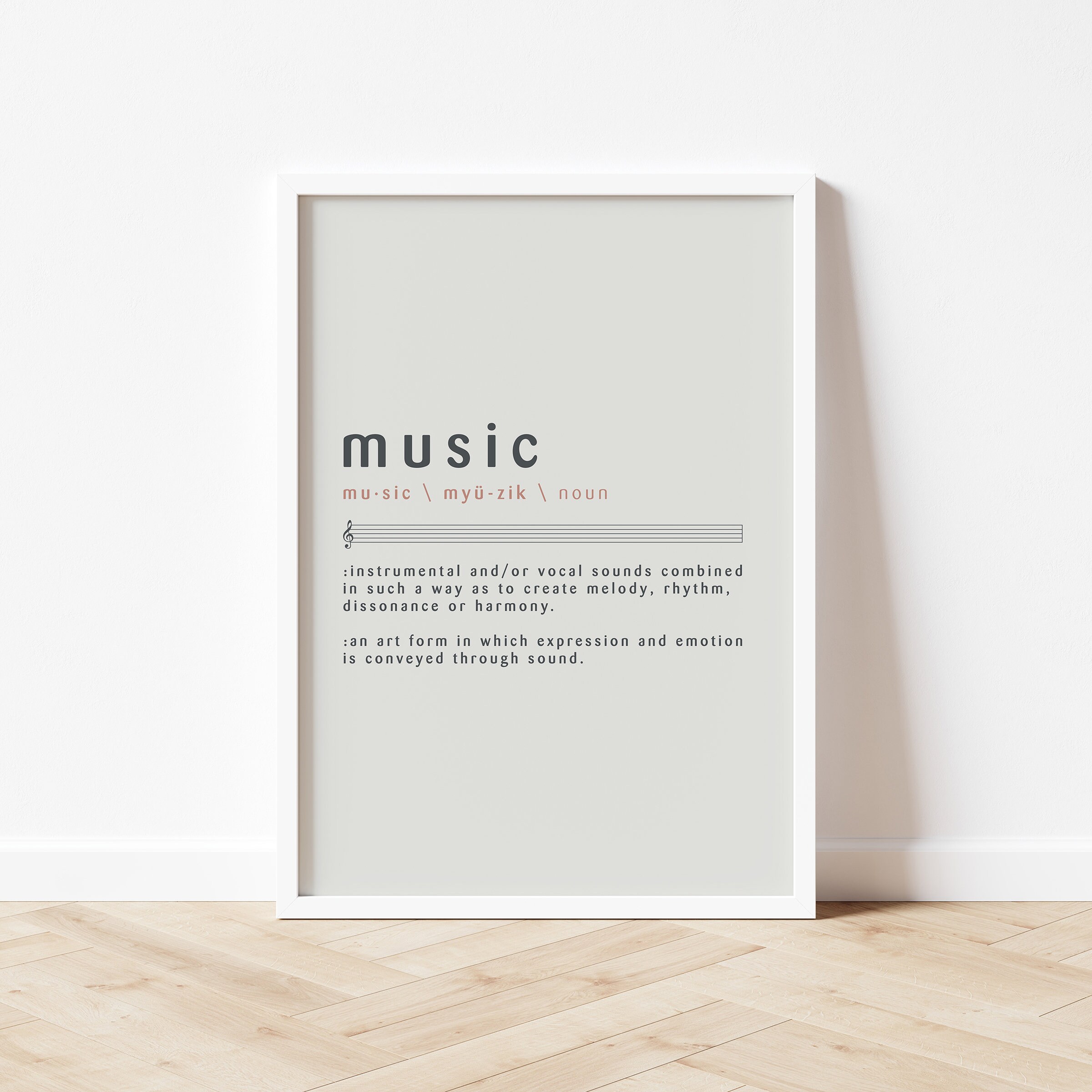 Music Definition Print Minimalist Music Poster, Treble Clef, Music ...