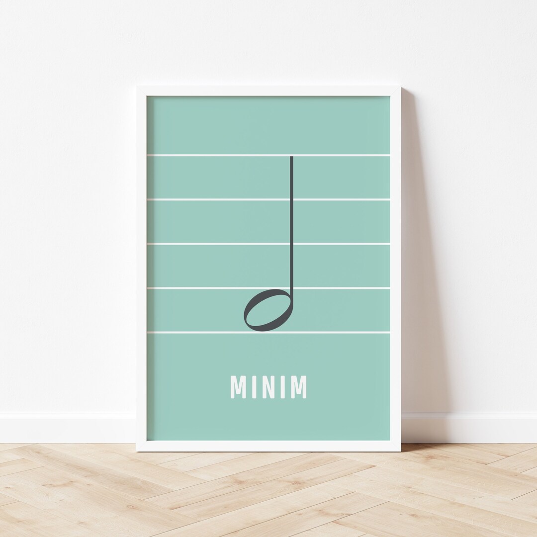 Minim Note Print Music Theory Poster Half Note Musical - Etsy
