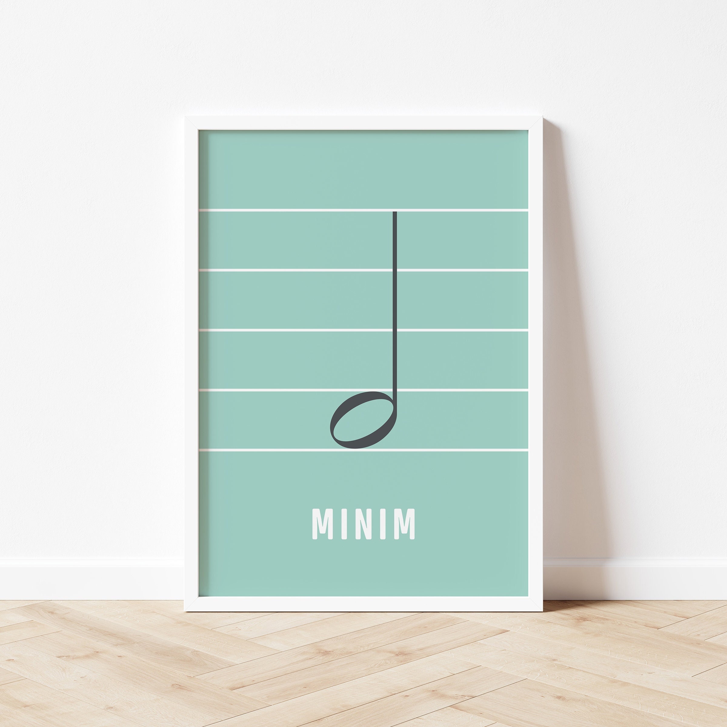 Minim Note Print - Music Theory Poster, Half Note, Musical Note ...