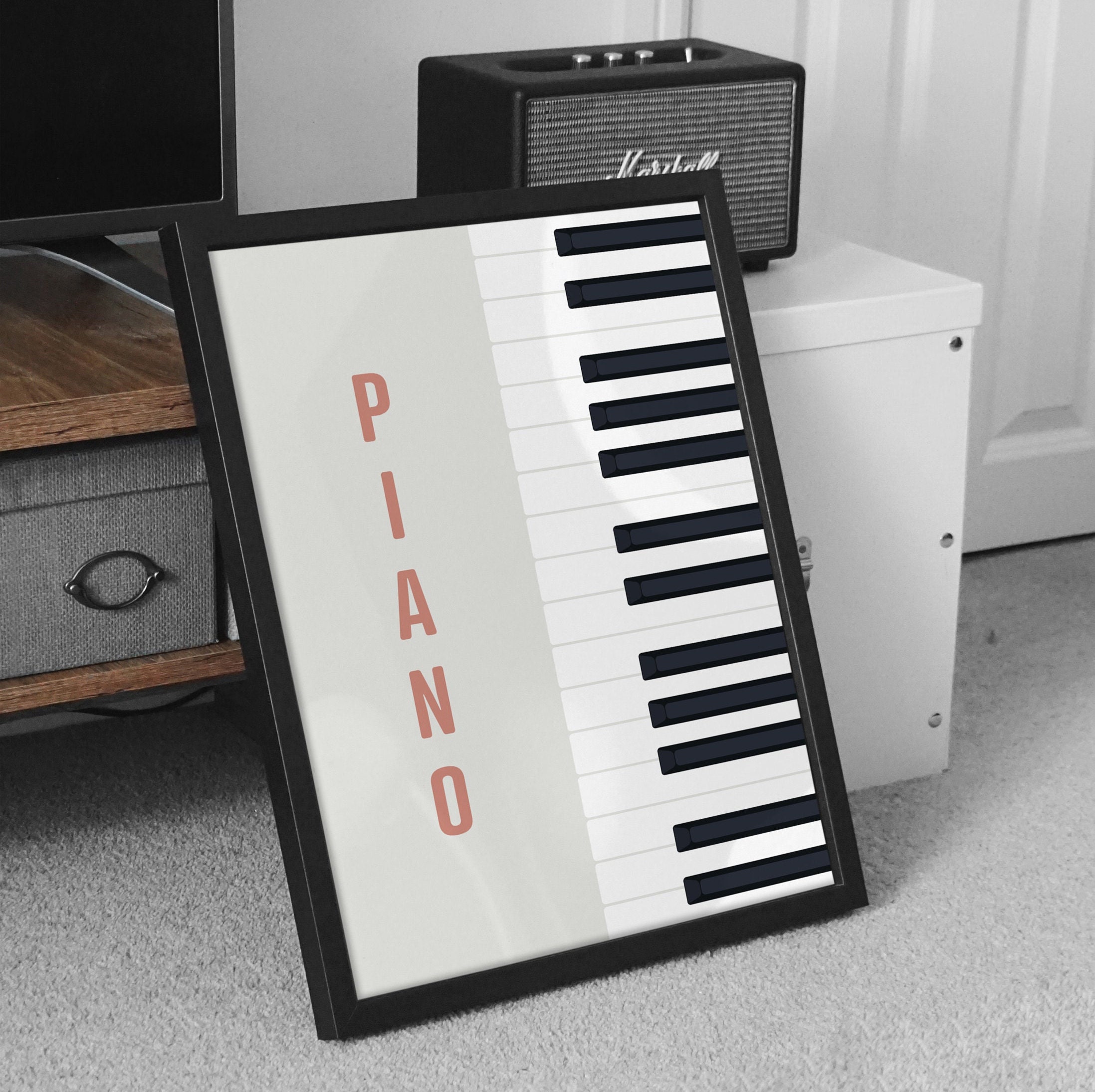 Piano Keys Print - Pianist Music Poster, Music Studio Decor, Minimalist ...