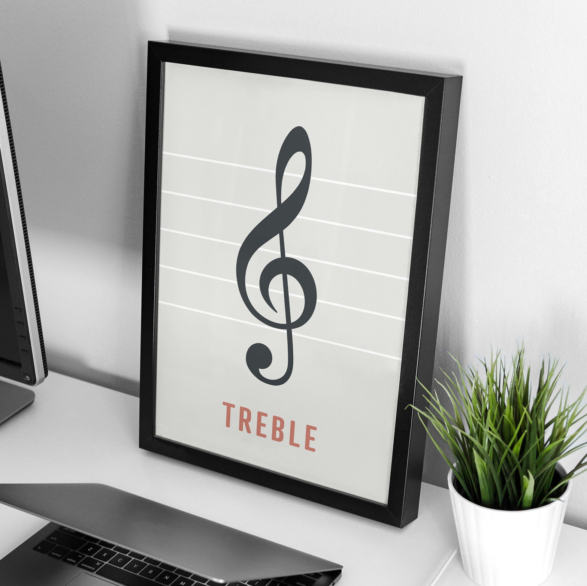 Treble Clef Print Music Theory Poster Musical Note Art - Etsy