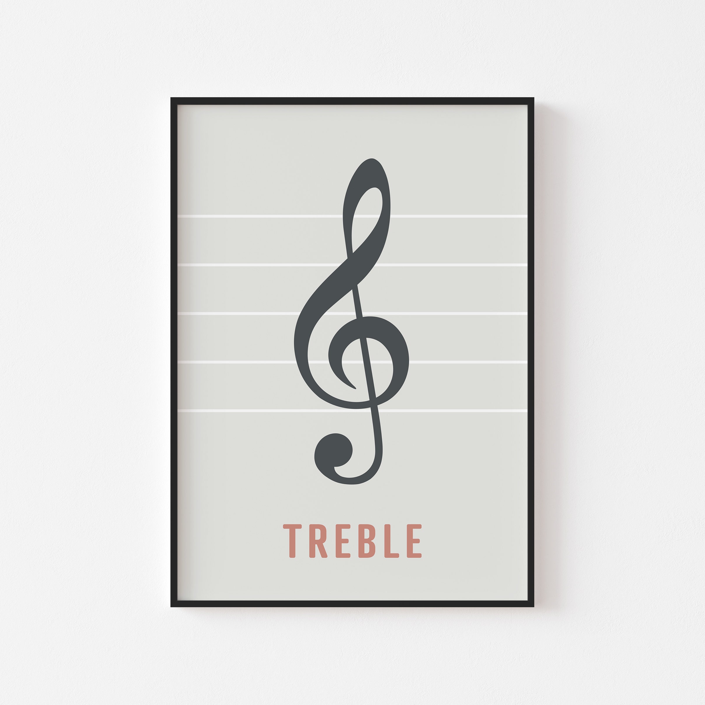 Treble Clef Print Music Theory Poster Musical Note Art - Etsy