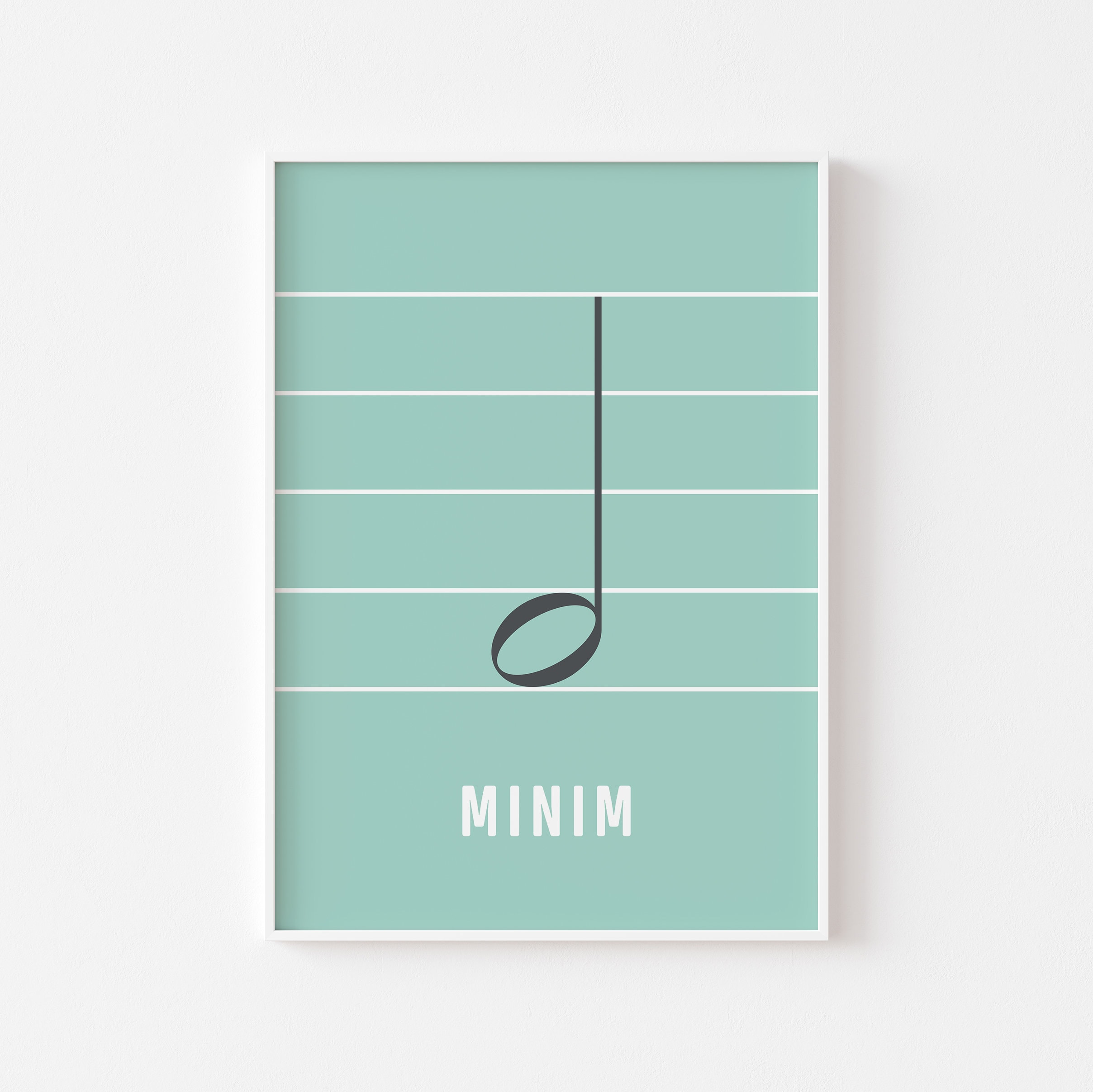 Minim Note Print Music Theory Poster Half Note Musical - Etsy
