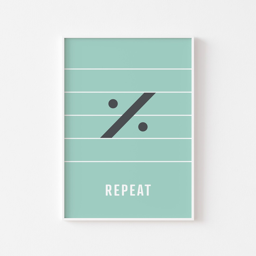 Repeat Bar Note Print - Music Theory Poster, Repeat Bar Symbol, Musical ...