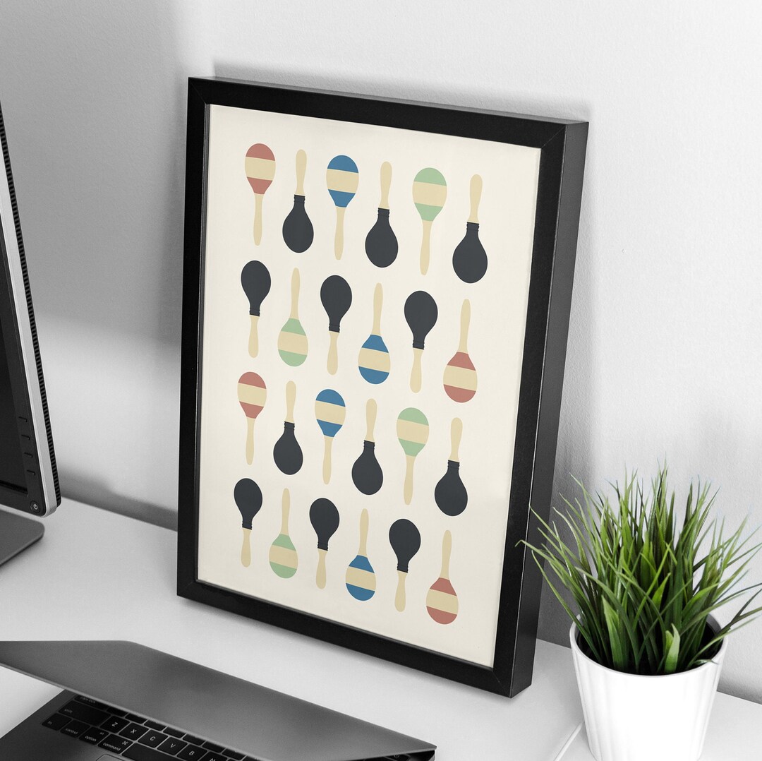Maraca Print - Percussion Music Poster, Shaker Maracas Print, Musical ...