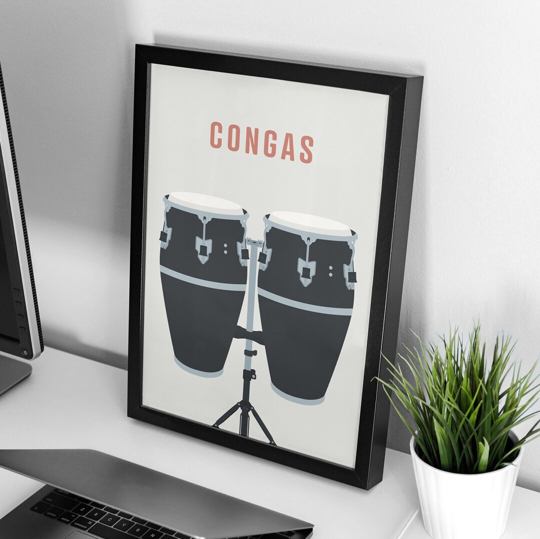 Conga Drum Print - Congas Music Poster, Percussion Print, Hand Drum ...