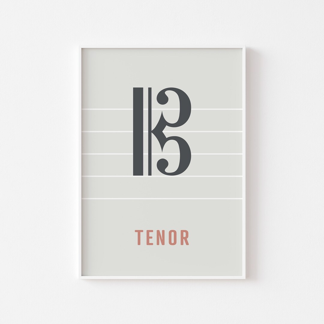 Tenor Clef Print - Music Theory Poster, Musical Note, Composer Wall Art ...