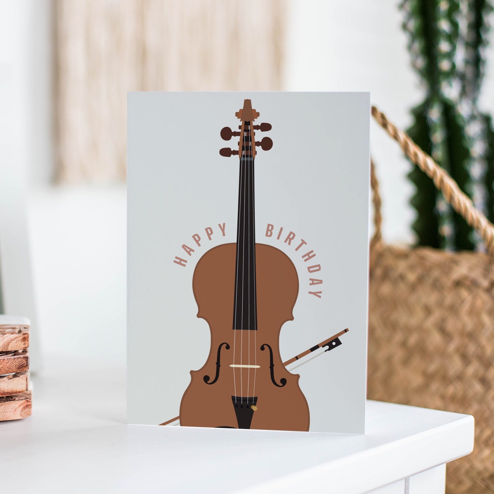 Violin Birthday Card Cello Instrument Card, Music Composer, Gift for ...