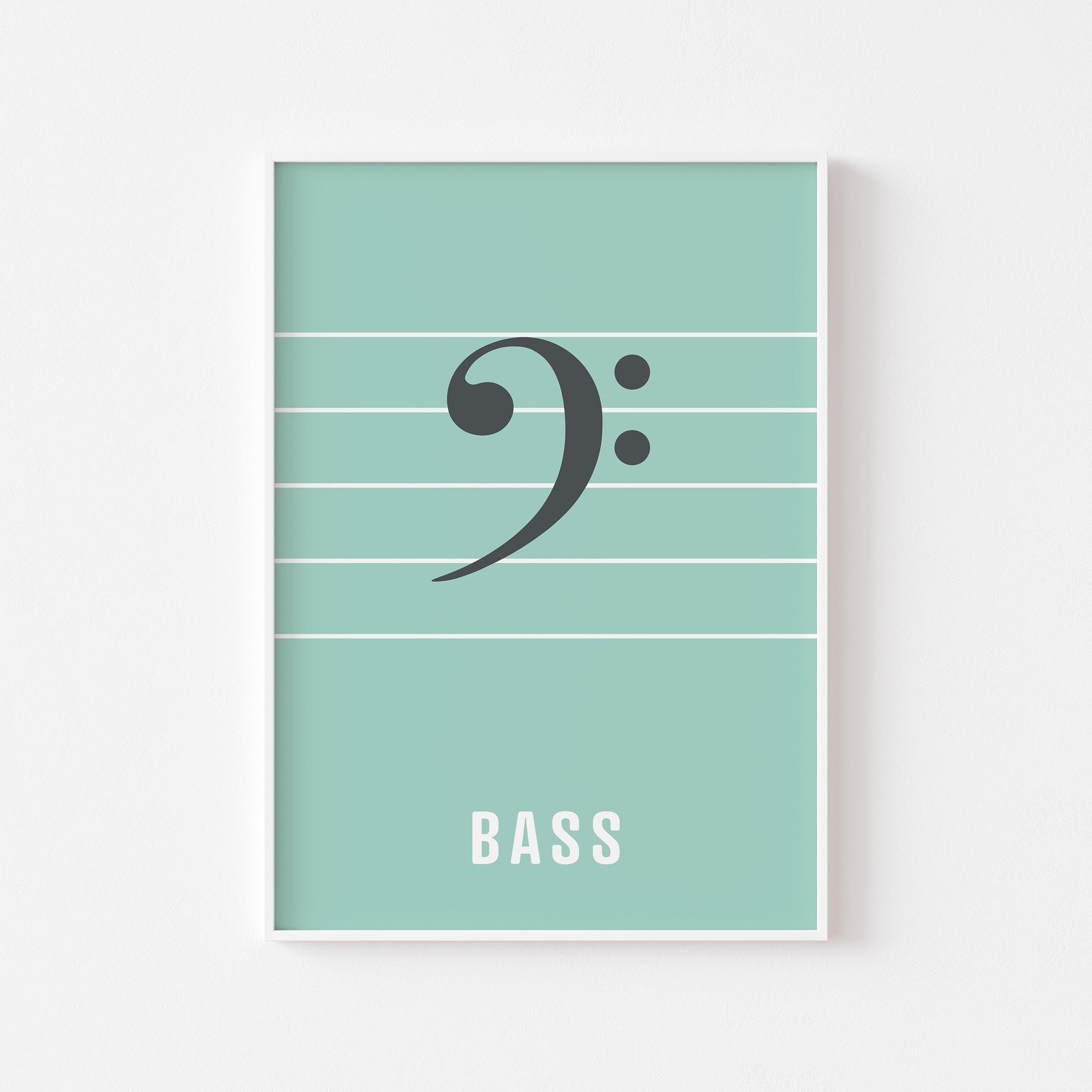 Bass Clef Print - Music Theory Poster, Musical Note Art, Composer Wall ...