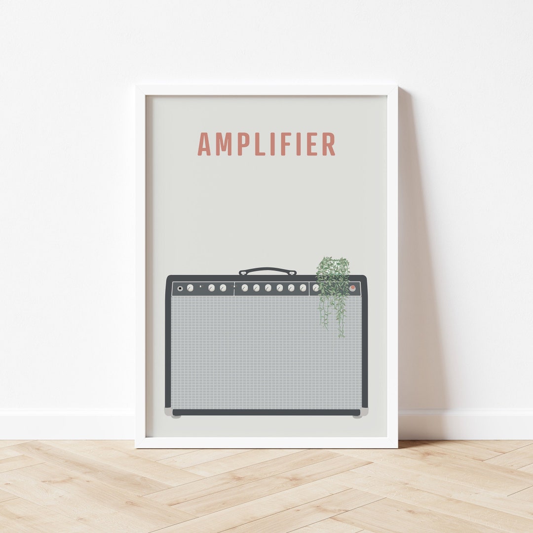 Amplifier Print - Silverface Guitar Amp Poster, Music Poster, Guitarist ...