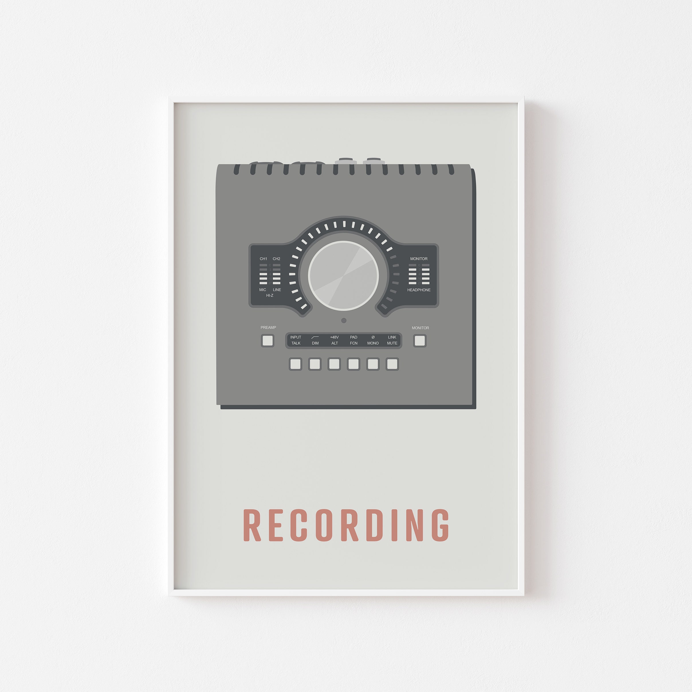 Recording Interface Print - Music Producer Poster, Music Studio Decor ...