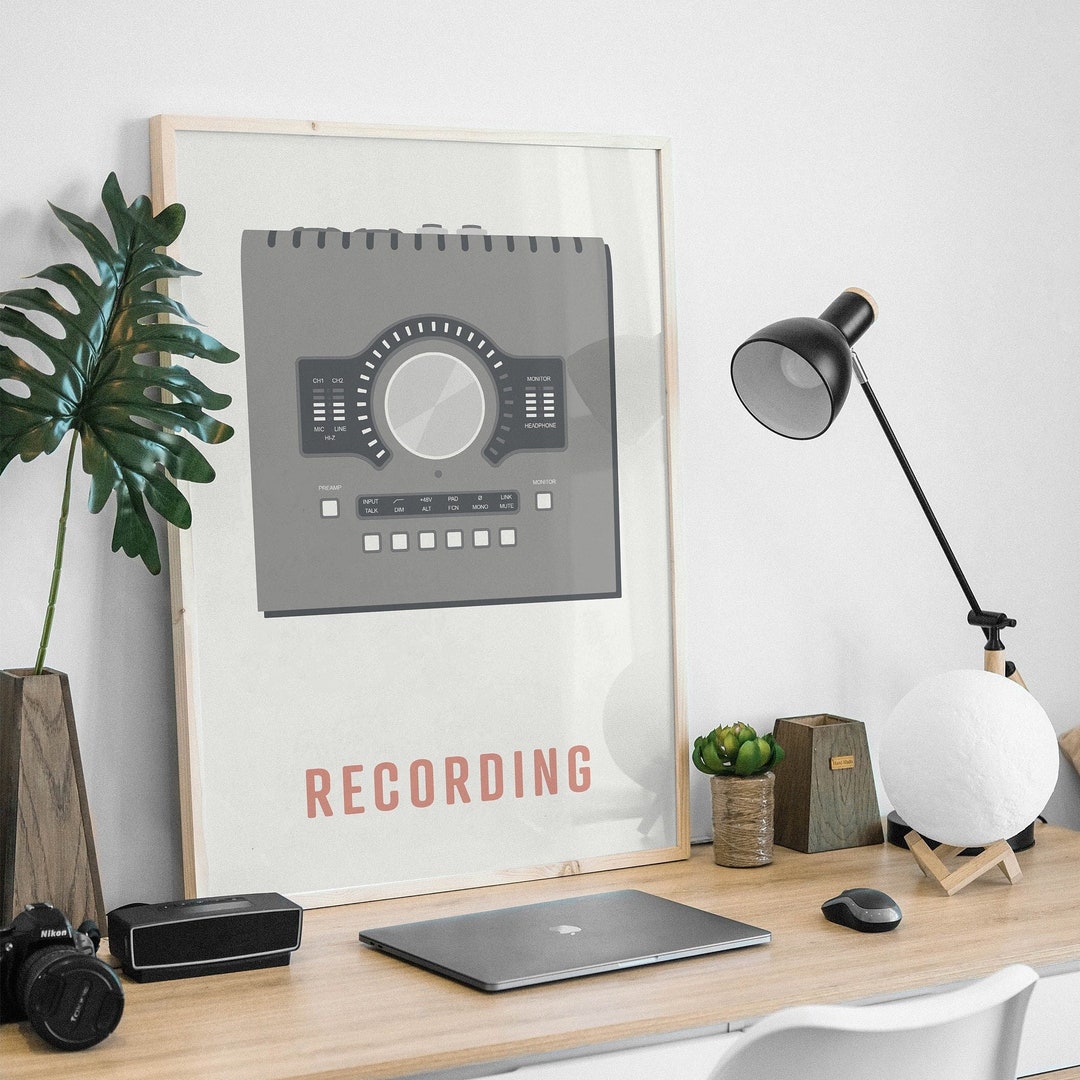 Recording Interface Print - Music Producer Poster, Music Studio Decor ...