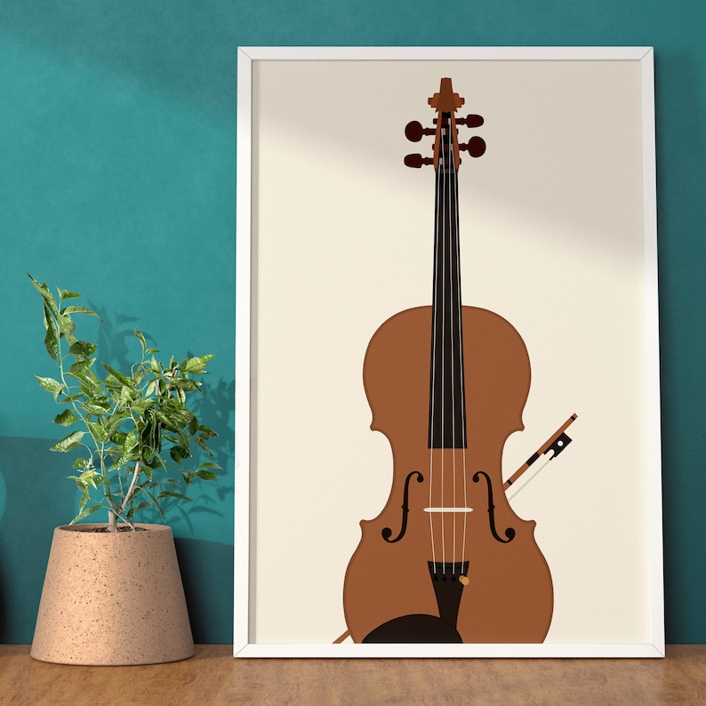 Violin Print - Viola Instrument Poster, Music Composer, Music Studio ...