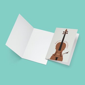 Violin Birthday Card Cello Instrument Card, Music Composer, Gift for ...