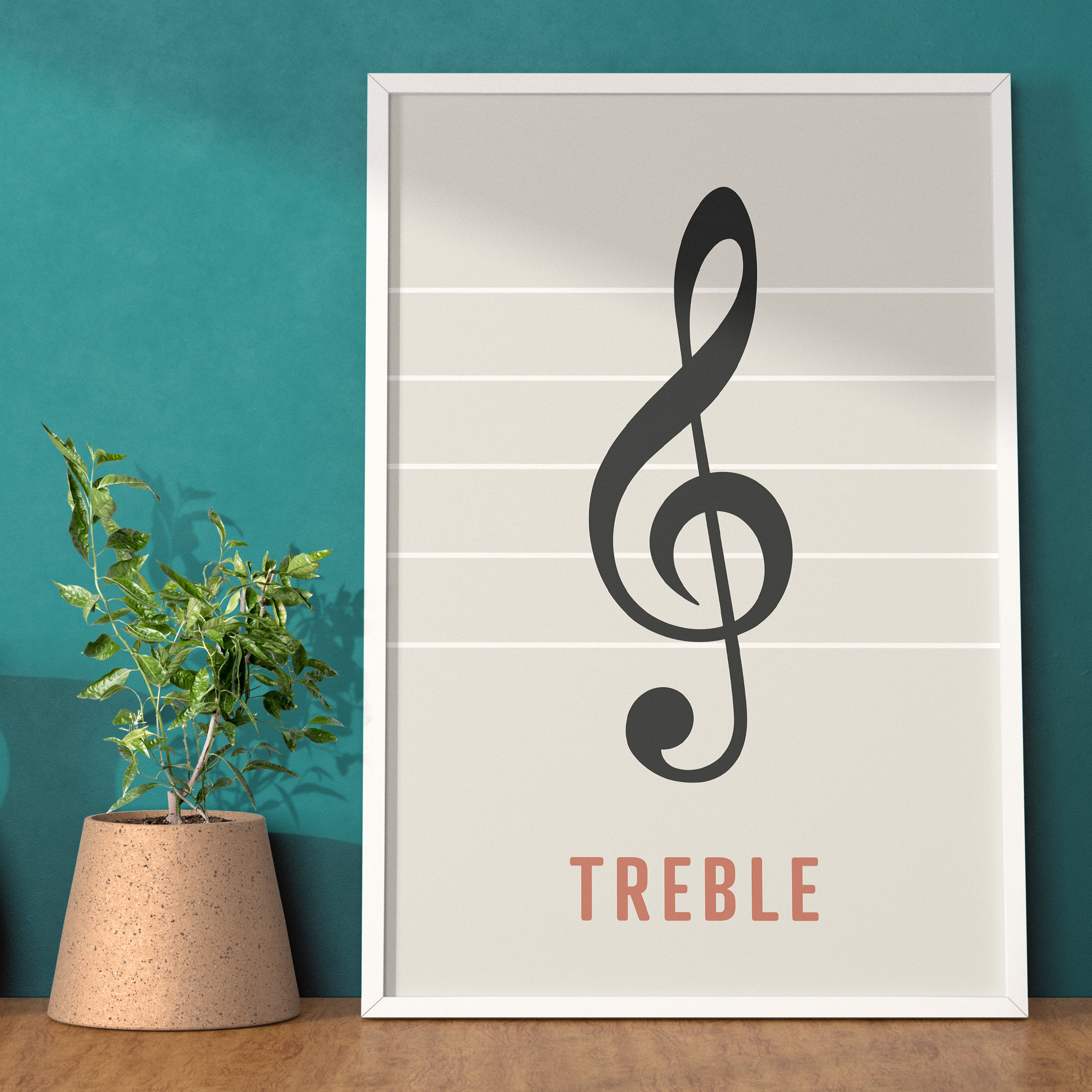 Treble Clef Print Music Theory Poster Musical Note Art - Etsy
