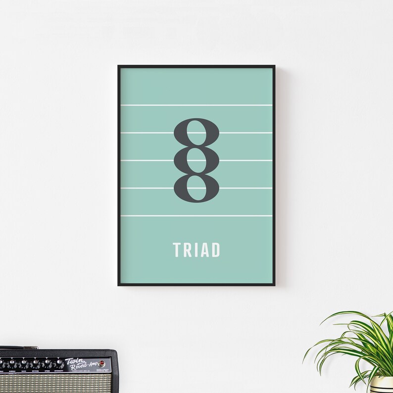 Triad Note Print - Music Theory Poster, Triad Chord, Musical Note ...