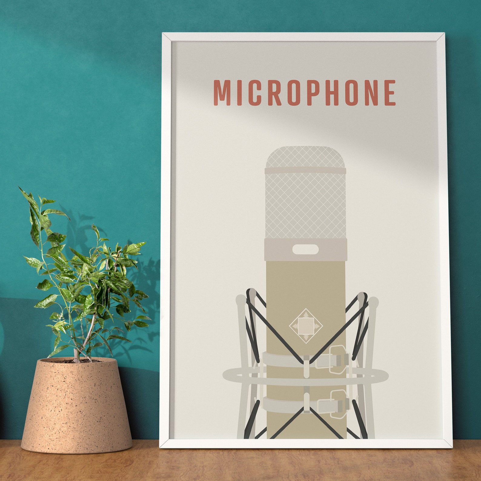 Microphone Print Vocalist Music Poster Condenser Vocal Mic - Etsy