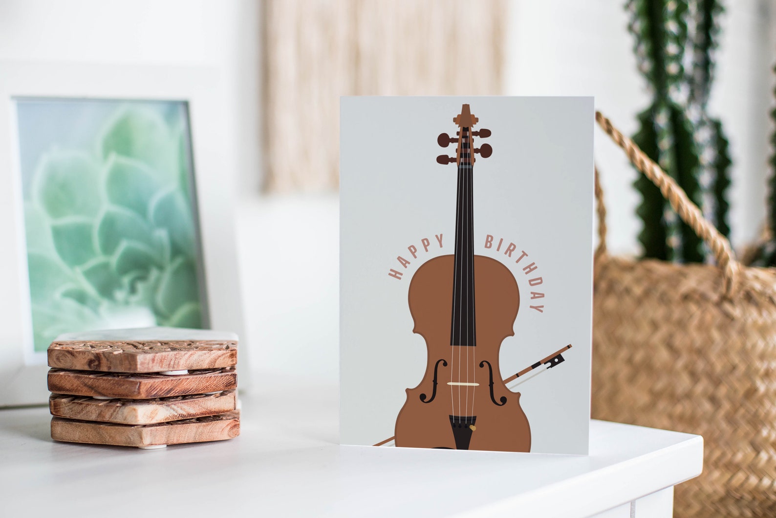 Violin Birthday Card Cello Instrument Card, Music Composer, Gift for ...