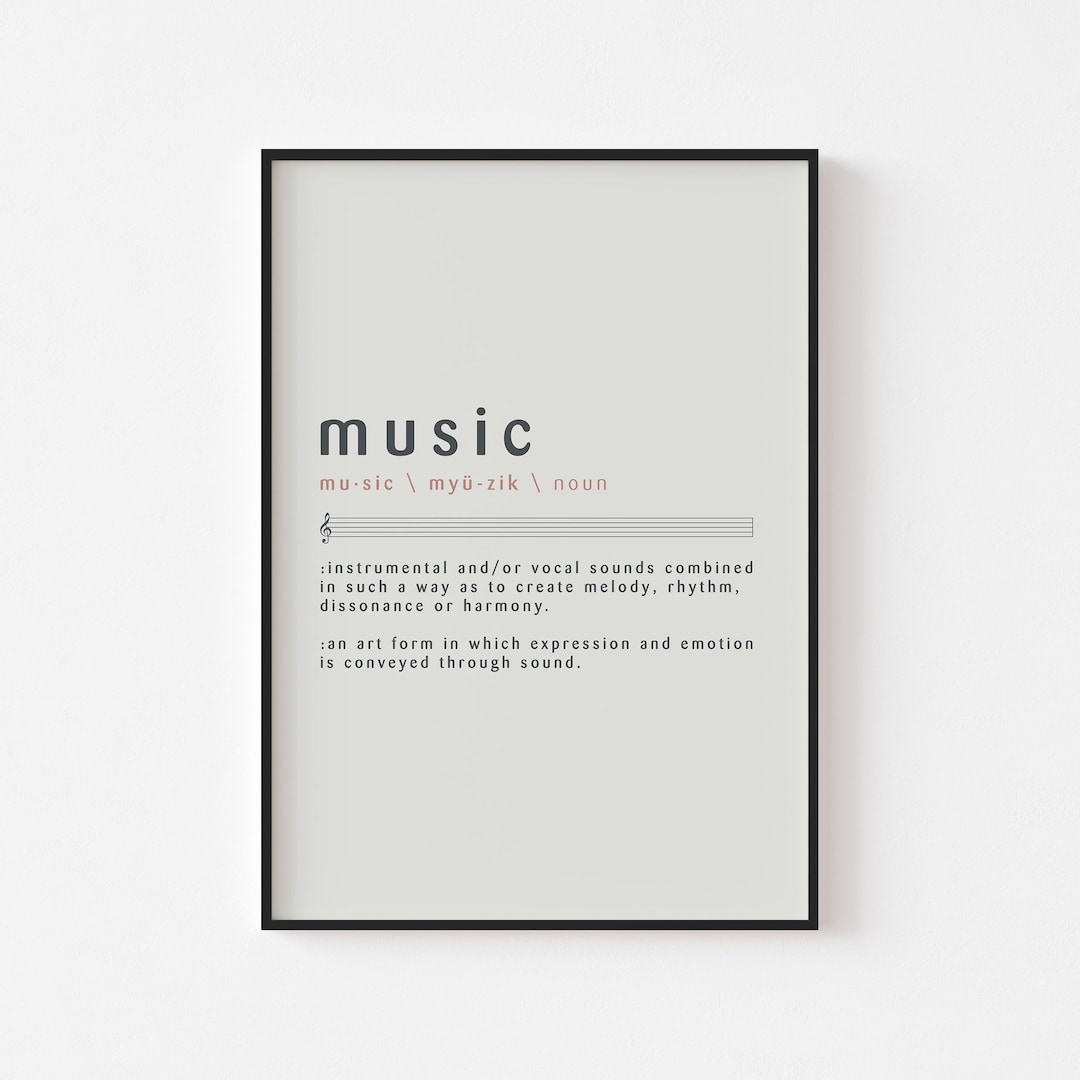 Music Definition Print - Minimalist Music Poster, Songwriter Art ...