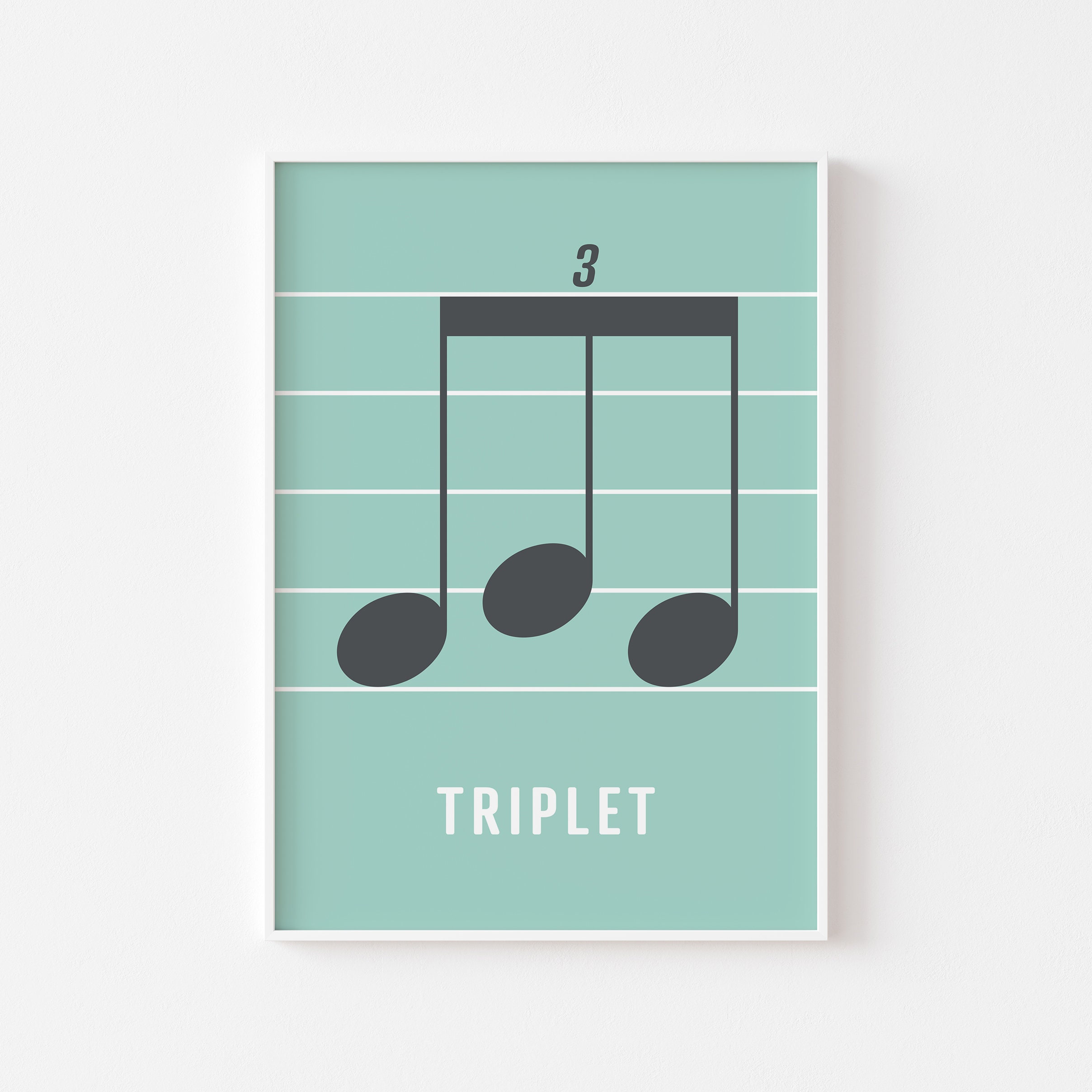 Triplet Note Print Music Theory Poster, Quaver Triplets Note, Musical Note, Composer Art, Music ...