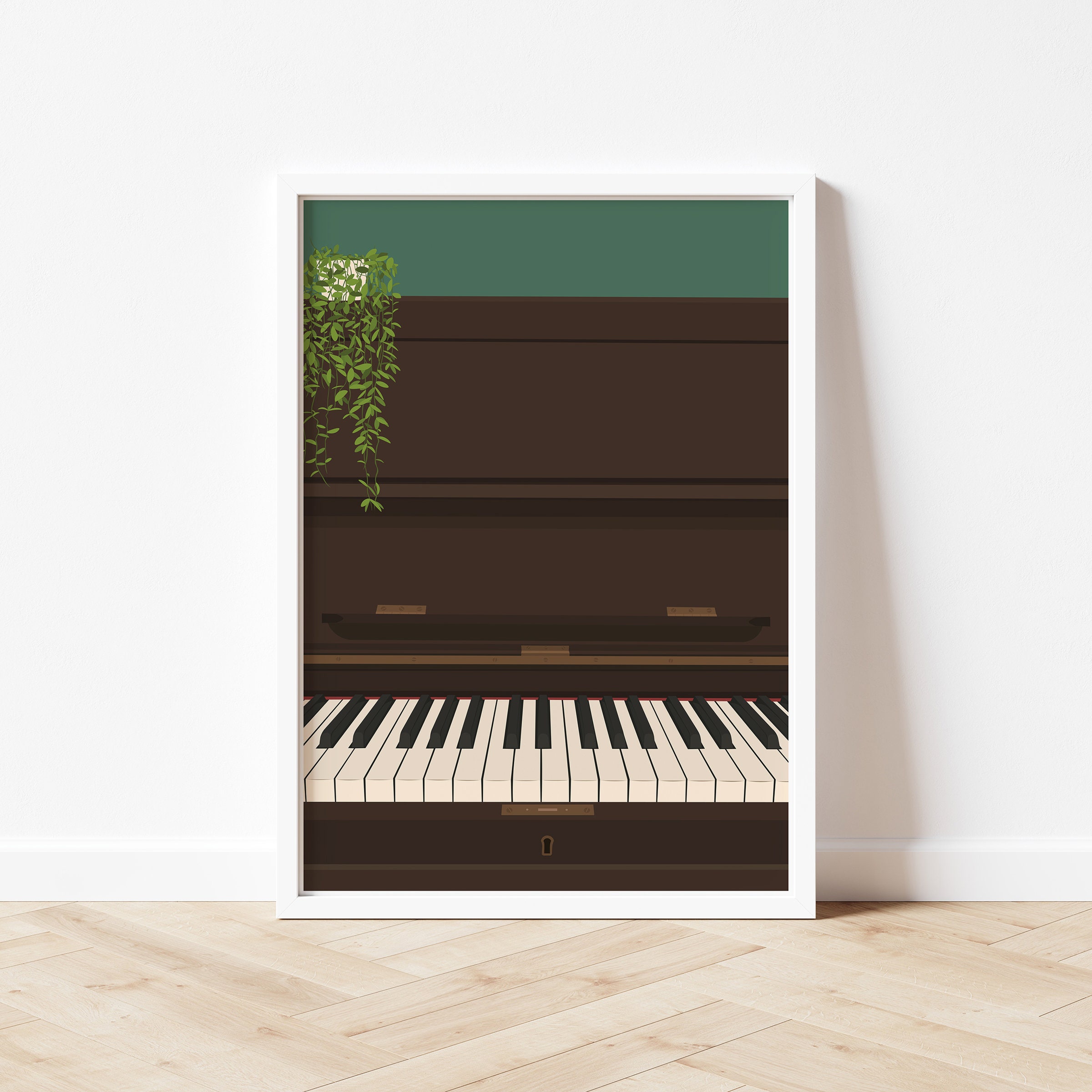Piano Keys Print Upright Piano Music Poster, Houseplant Art, Music ...