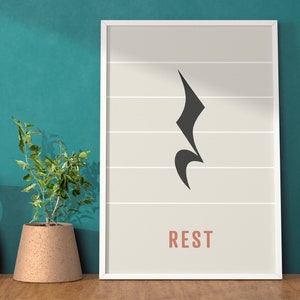 Note Rest Print - Crotchet Quarter Note, Music Theory Poster, Musical ...