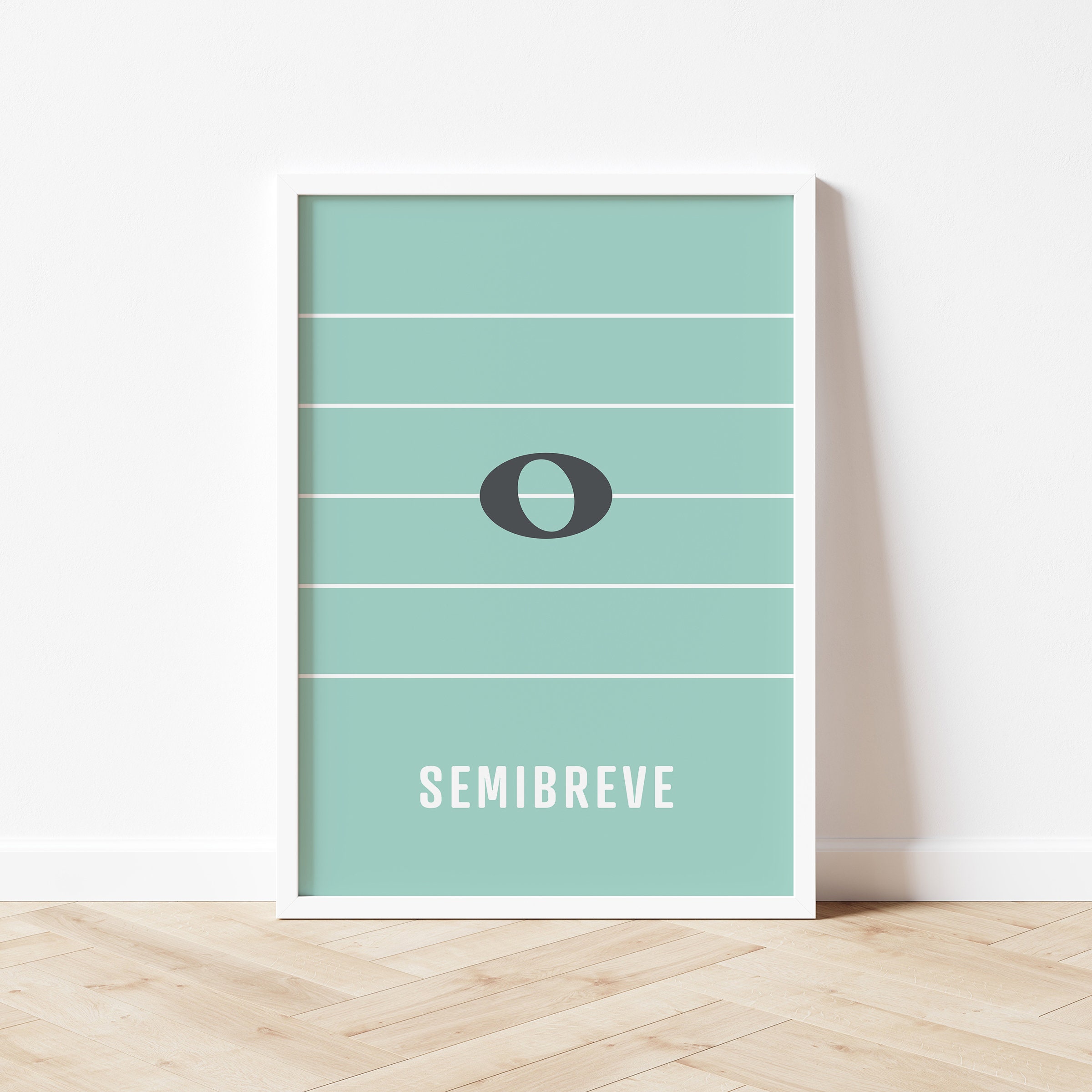 Semibreve Note Print Music Theory Poster, Whole Note, Musical Note ...
