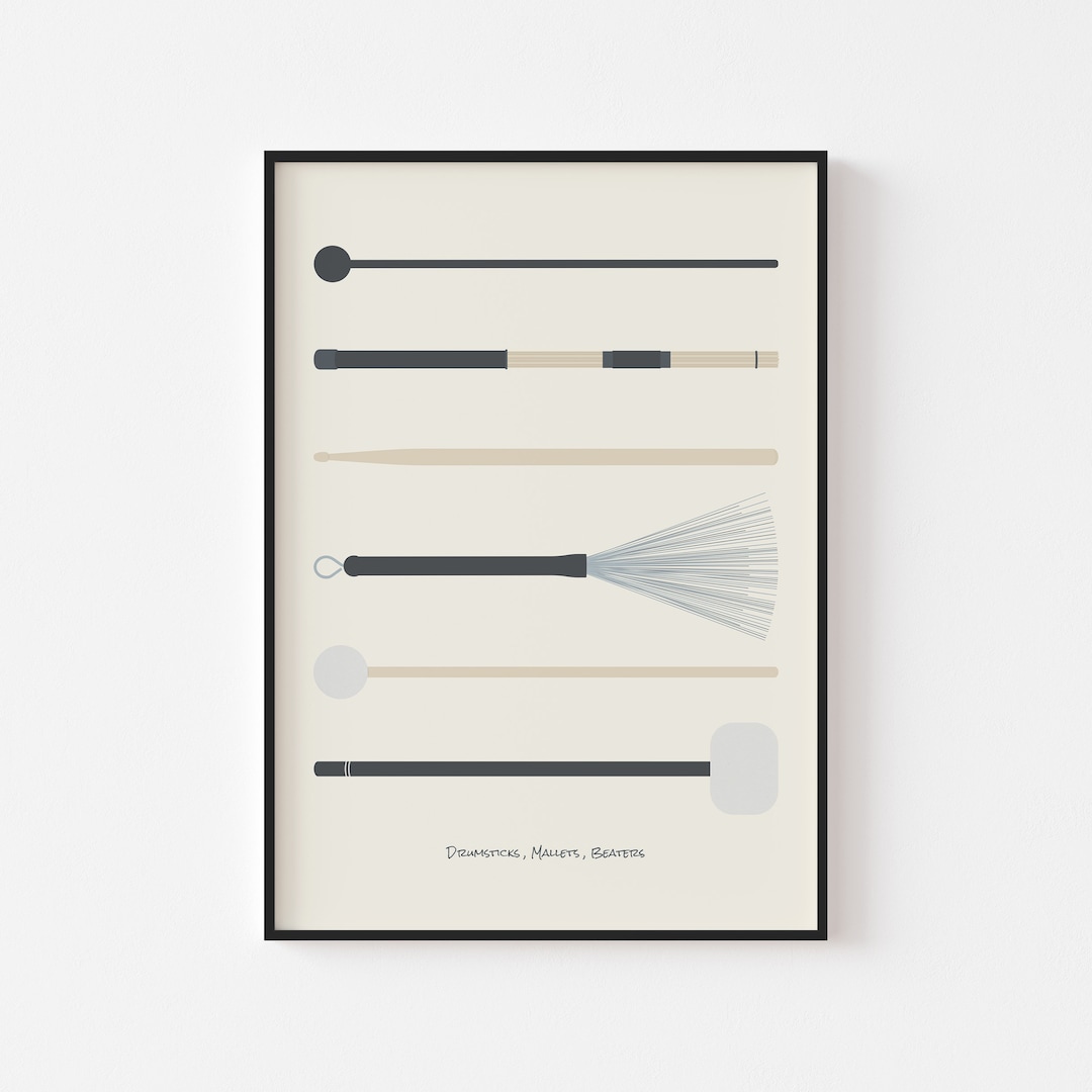 Drumstick Print - Drummer Music Poster, Percussion Print, Drum Art ...