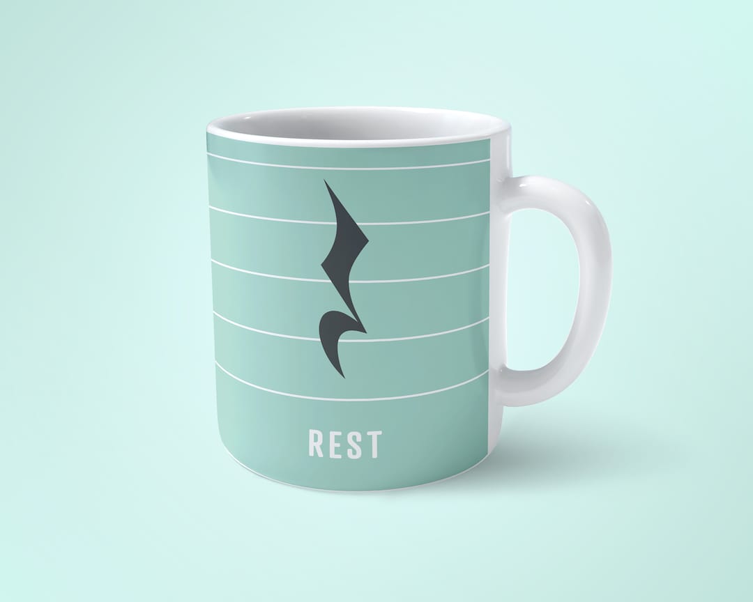 Music Rest Mug - Crotchet Note Rest Coffee Mug, Music Teacher Gift ...