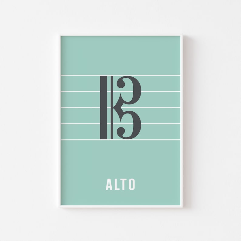 Alto Clef Print - Music Theory Poster, Musical Note Art, Composer Wall ...