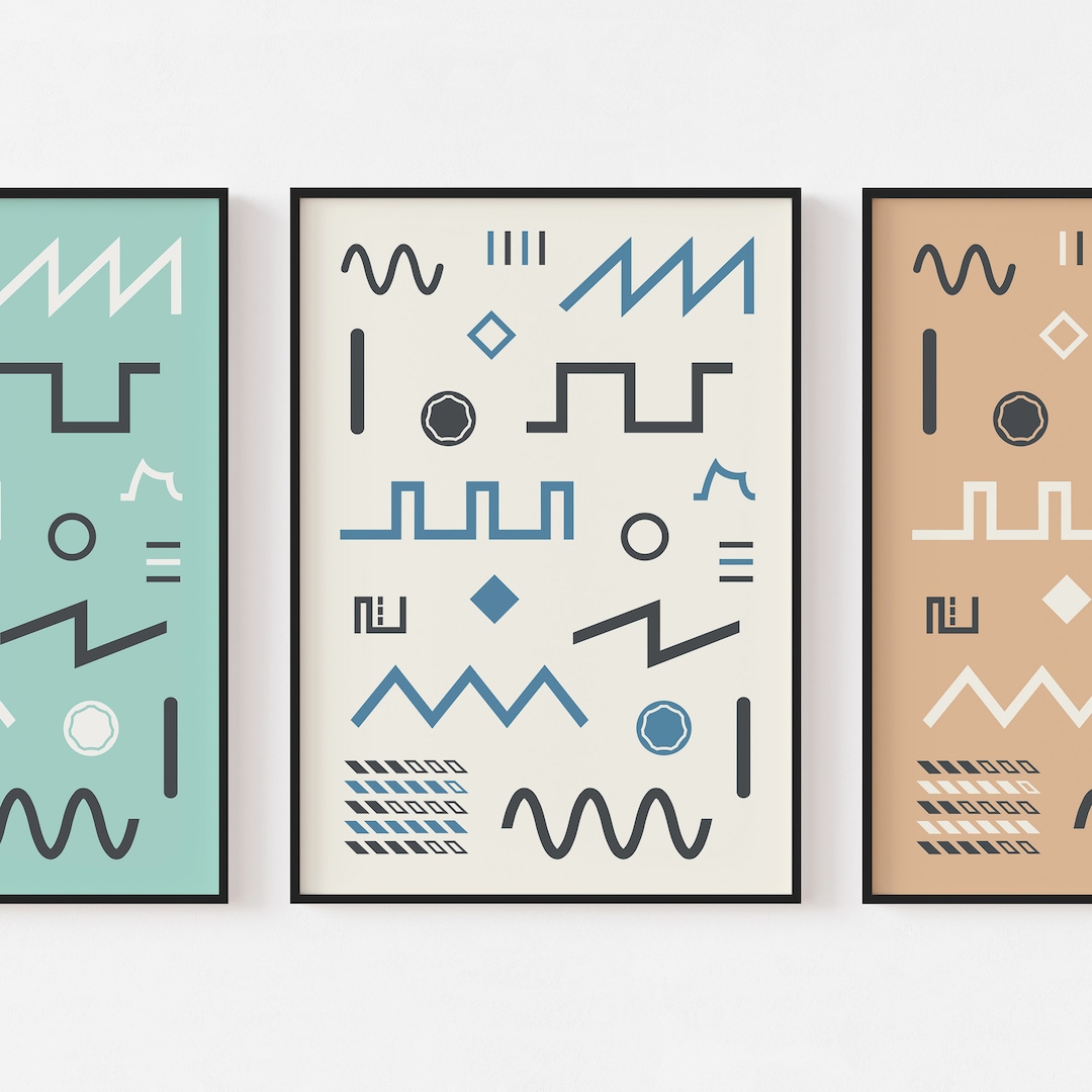 Synthesizer Waveform Print - Synth Music Poster, Oscillator Waveforms ...