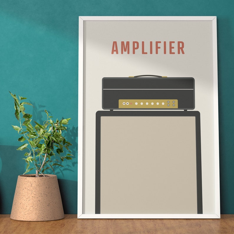 Amplifier Print - Guitar Amp Poster, Guitarist Music Poster, Vintage ...