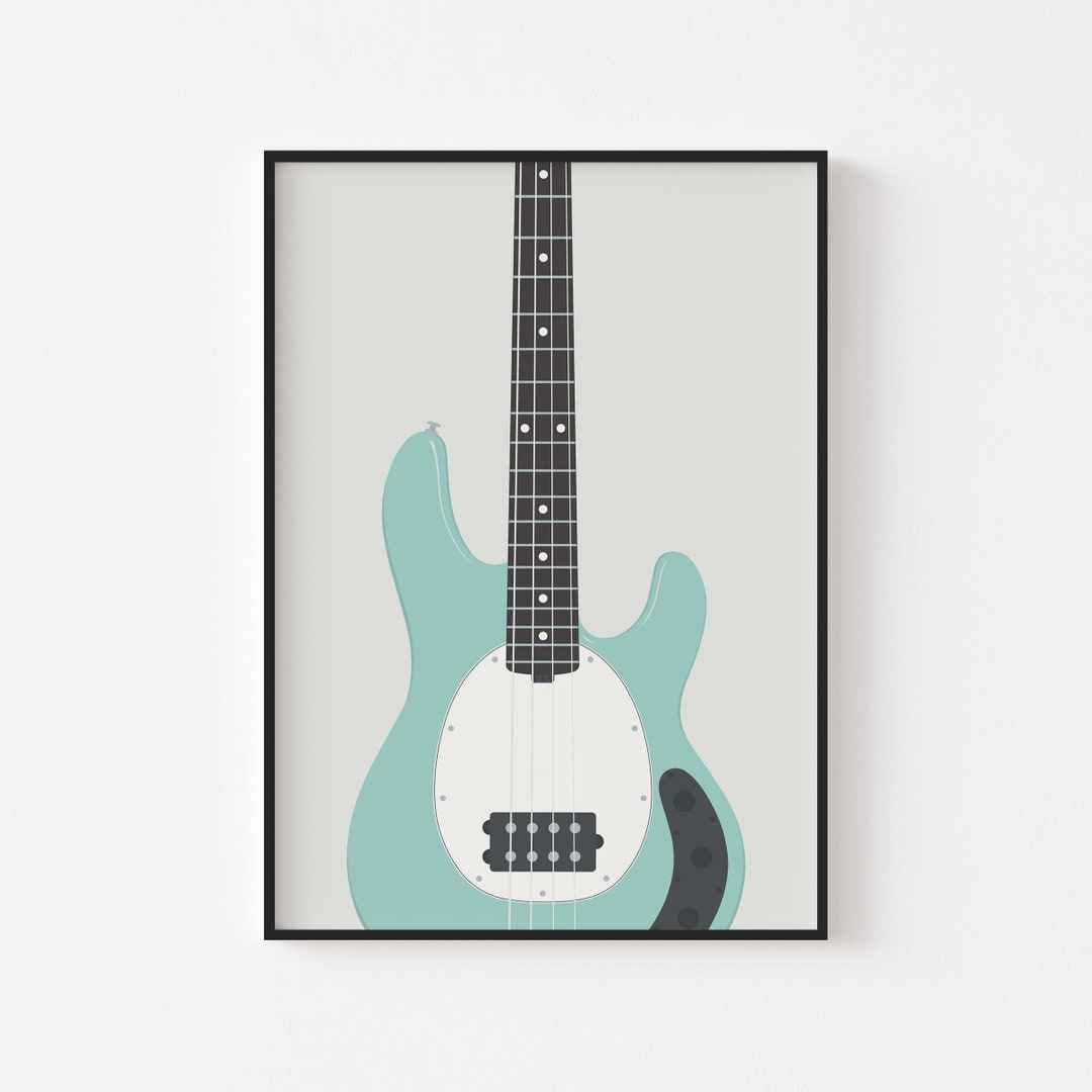 Stingray Bass Guitar Print Bass Guitar Poster Bass Player Poster Musical Instrument Art