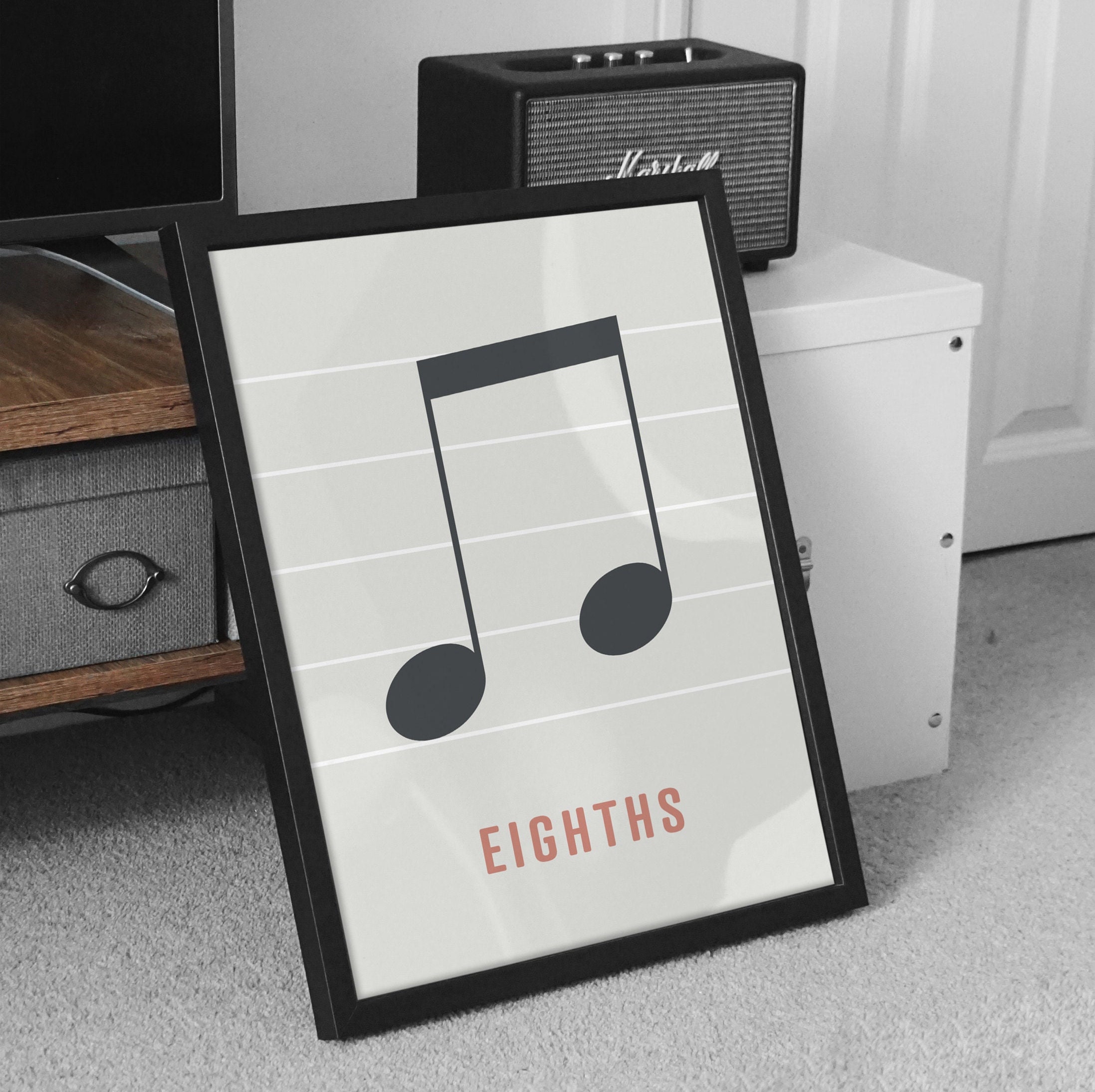 Eighth Note Print Music Theory Poster Quaver Note Musical - Etsy