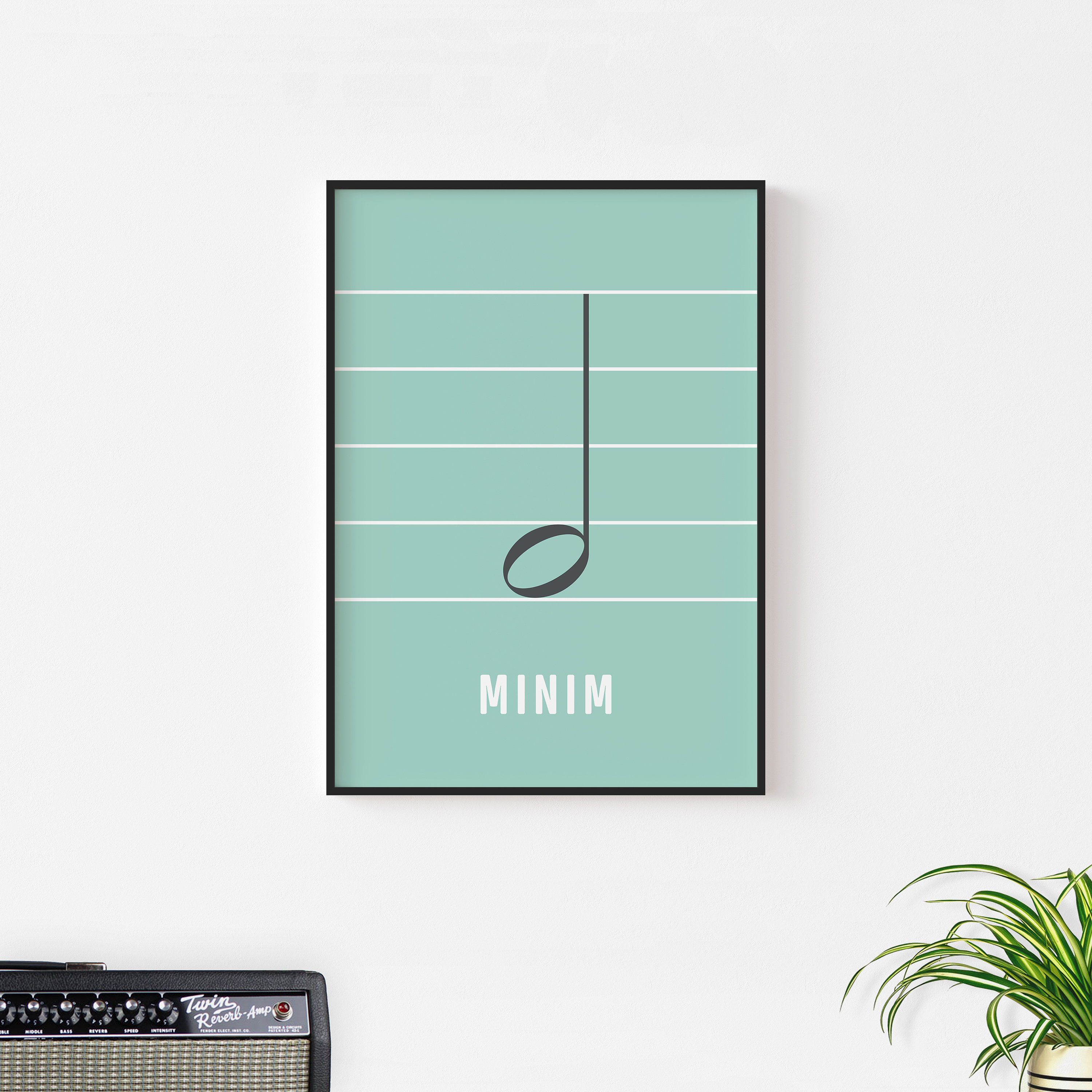 Minim Note Print - Music Theory Poster, Half Note, Musical Note ...