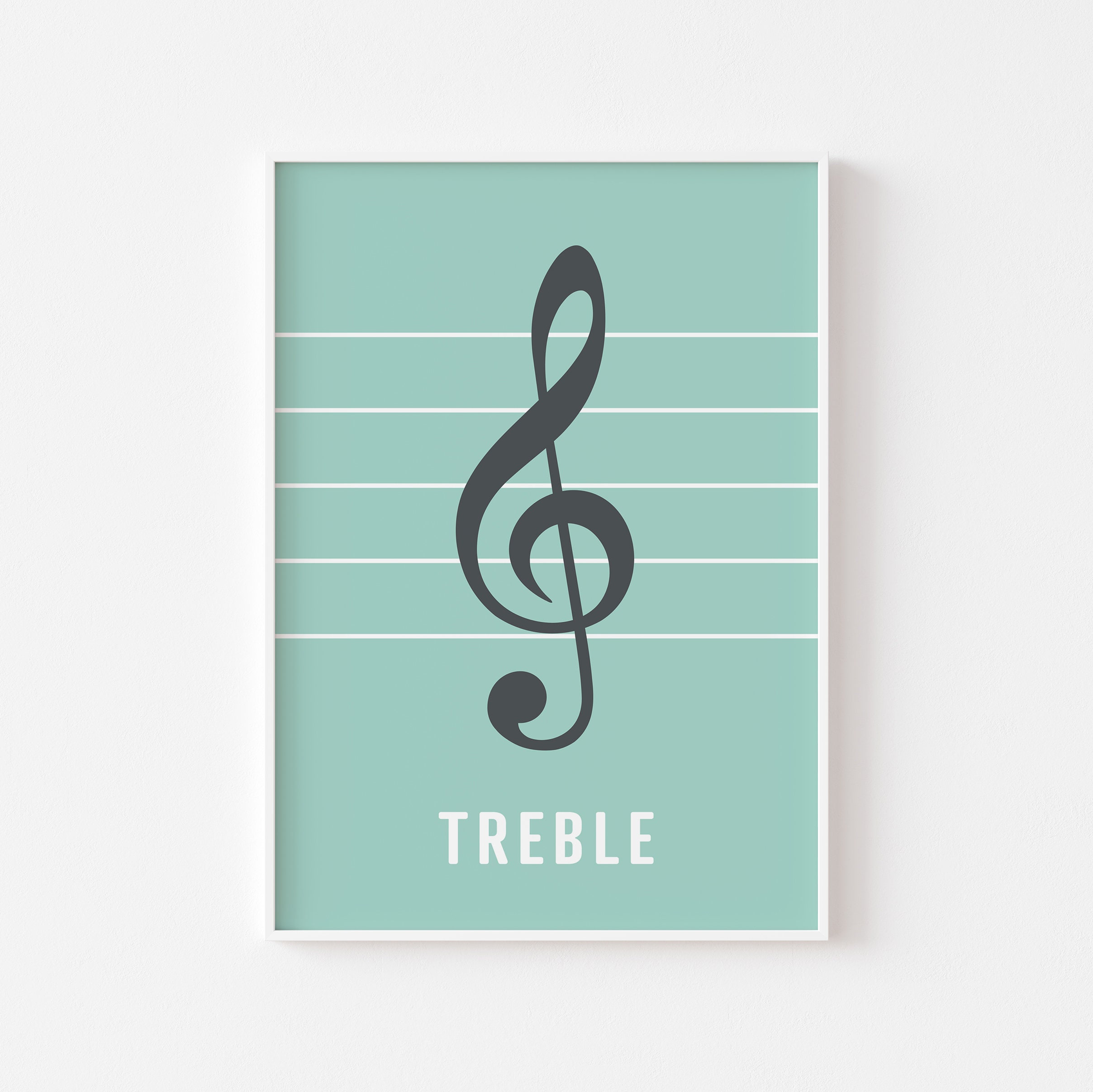 Treble Clef Print Music Theory Poster Musical Note Art - Etsy