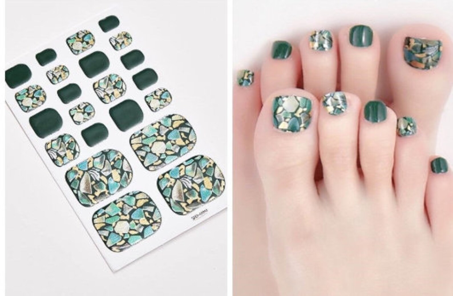 Gorgeous Green Toes/ Toenail Polish Wraps/ Toenail Strips - Etsy