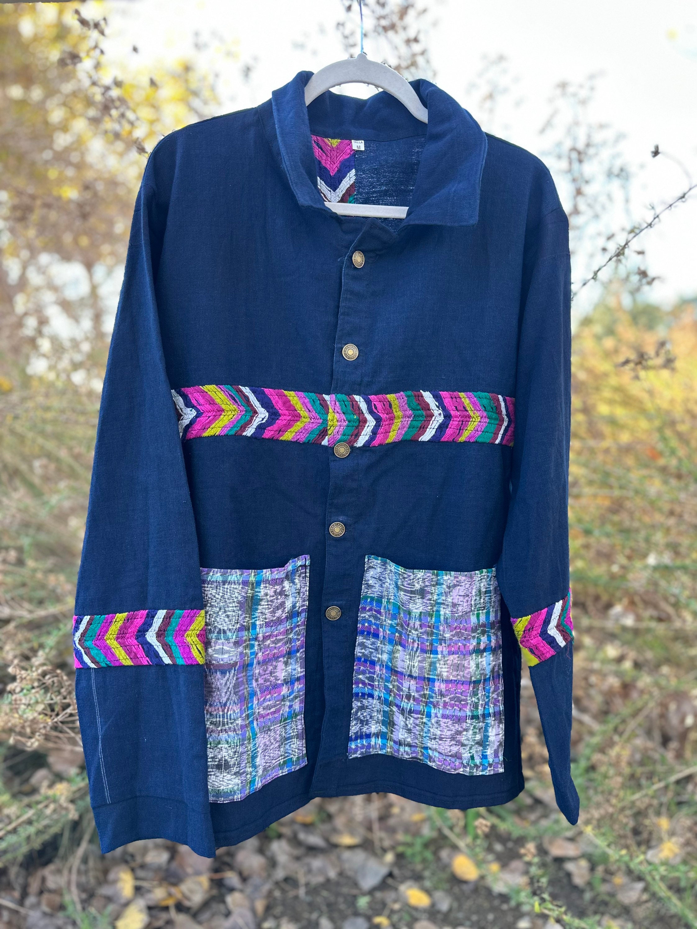 Artisanal Made Chore Jacket Guatemalan Fabric Jacket - Etsy