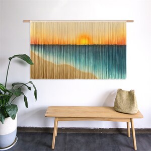 Sunrise Seascape Macrame Wall Hanging Large Bohemian Macrame - Etsy