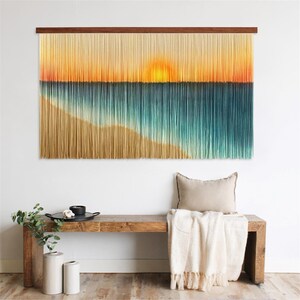 Sunrise Seascape Macrame Wall Hanging Large Bohemian Macrame - Etsy