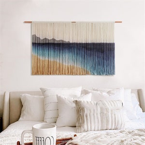 Ocean Beach Hand Dyed Macrame Wall Hanging Large Tapestry - Etsy