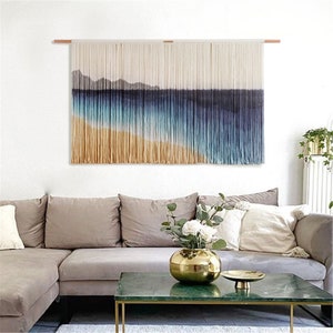 Ocean Beach Hand Dyed Macrame Wall Hanging Large Tapestry - Etsy