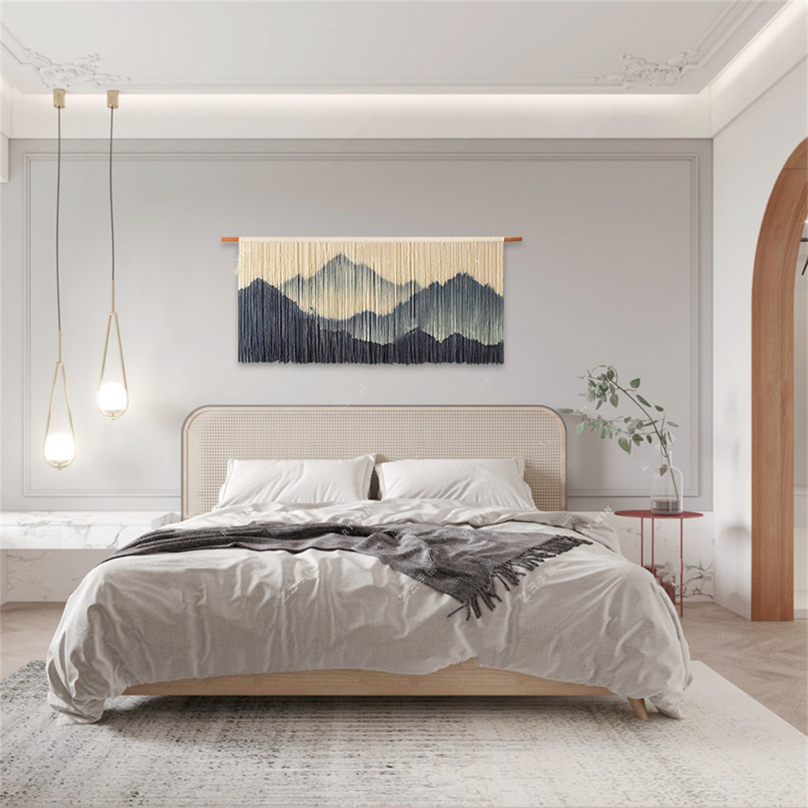 Mountain Art Hand Dyed Macrame Wall Hanging Large Wall - Etsy