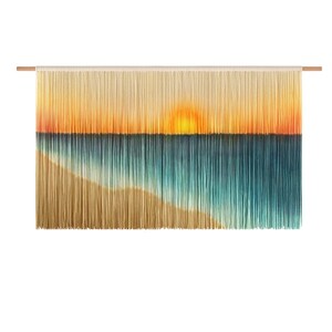 Sunrise Seascape Macrame Wall Hanging Large Bohemian Macrame - Etsy