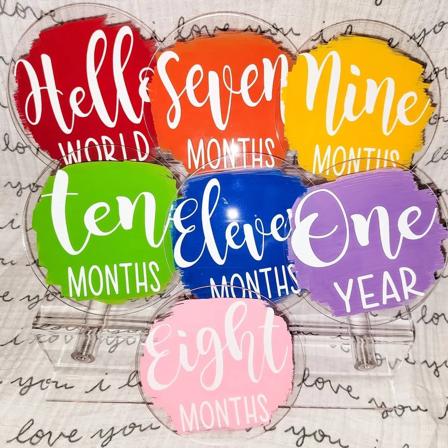 Personalized Name Sign Hello World Sign Monthly Milestone Signs New ...