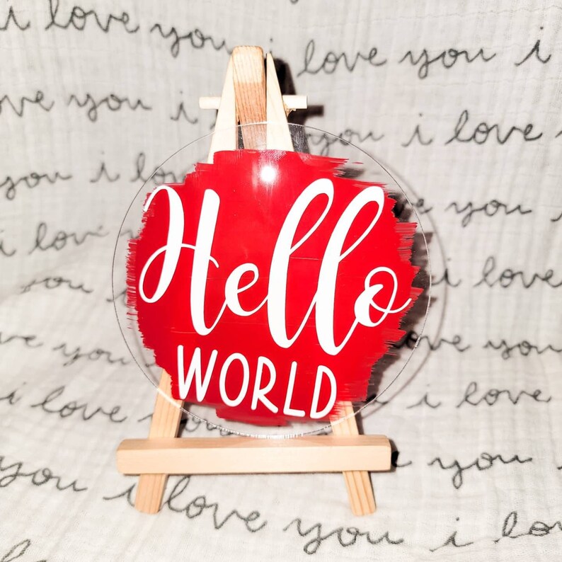 Personalized Name Sign Hello World Sign Monthly Milestone Signs New ...