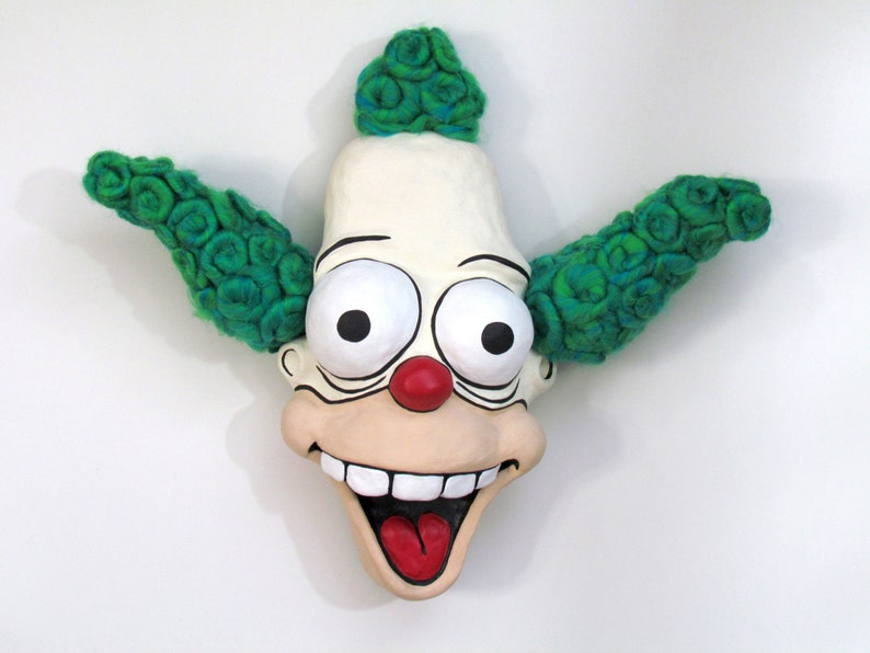Krusty the Clown Inspired Face Sculpture 17"x17" Wall Hanger the ...
