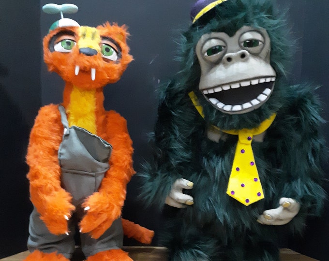 CUSTOM Order Gorilla Gus and Willy 21" Handmade Clay Figure Set Willy's ...